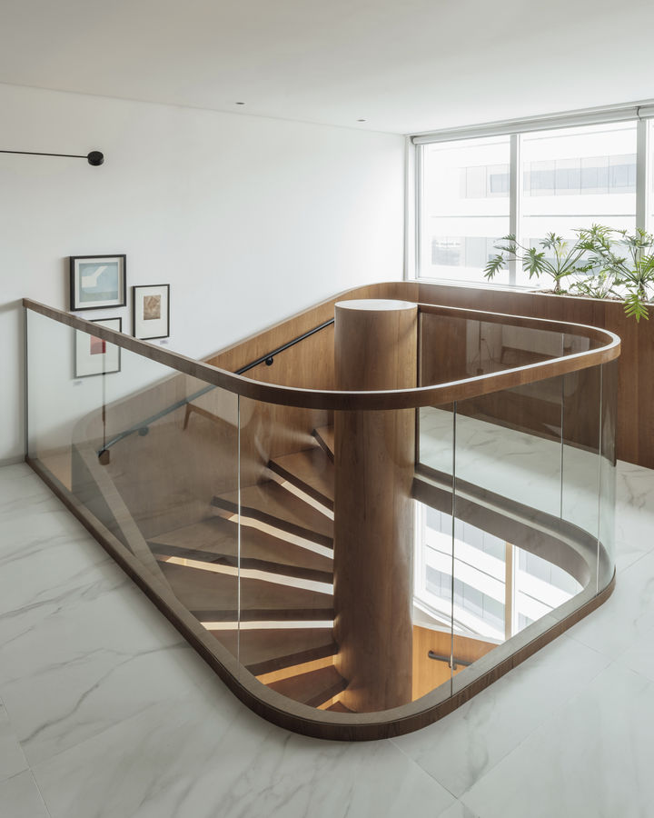 stair | balcony | open gallery by Nastya Voropaeva | ArchDaily
